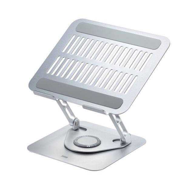 ●2つのヒンジを搭載し角度と高さの調整ができるノートパソコン用デスクトップスタンドです。●360度回転台座により、画面を自由に共有できます。また、外部モニターと並べて使用する際には、スタンドをデスクの角に設置し、ノートパソコンの向きだけを自...