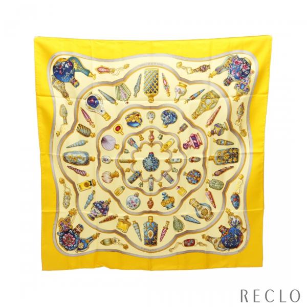 【商品番号】1022683【ブランド】HERMES【商品名】HERMES エルメス カレ90 Qu'Importe le flacon スカーフ シルク イエロー マルチカラー【中古】【査定結果】A【型番】【サイズ】大きさ：89 × 89c...