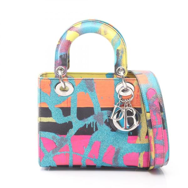 【商品番号】2101219306452【ブランド】Dior【商品名】ディオール Dior レディディオール スモール Christian Dior × Chris Martin ハンドバッグ バッグ レザー マルチカラー 【中古】【査定結果...