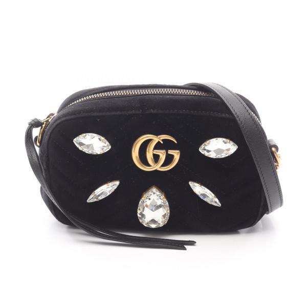 【商品番号】2101219519265【ブランド】GUCCI【商品名】グッチ GUCCI GGマーモント キルティング ミニバッグ ショルダーバッグ バッグ ファブリック ブラック系 448065 【中古】【査定結果】B【型番】448065...