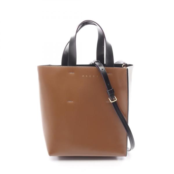 【商品番号】2120900096137【ブランド】MARNI【商品名】マルニ MARNI MUSEO ミュゼオ トートバッグ バッグ レザー ブラウン系 SHMPV01TY0 【中古】【査定結果】A【型番】SHMPV01TY0【サイズ】幅：...