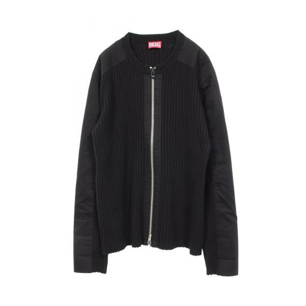 【商品番号】2120900098582【ブランド】DIESEL【商品名】ディーゼル DIESEL K-MATTY ジップアップ カーディガン 衣料品 トップス コットン ブラック系 【中古】【査定結果】A【型番】-【サイズ】表記サイズ：XL...