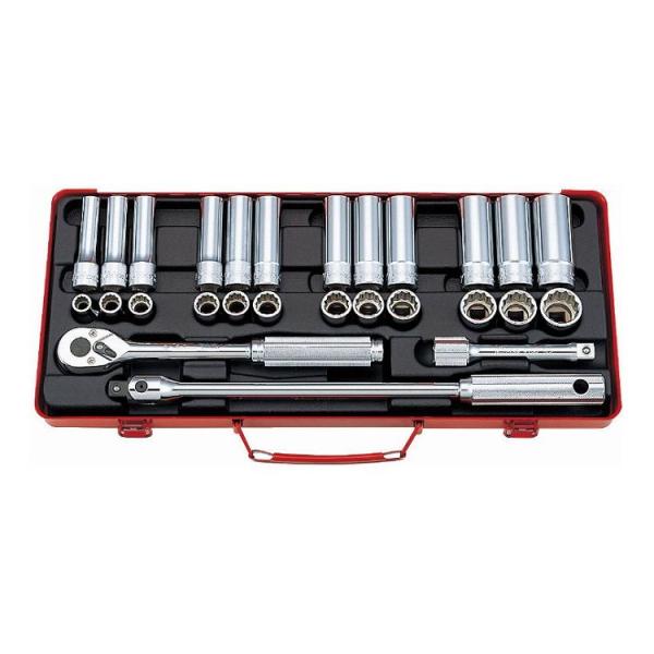 【発売日：2023年01月12日】【スペック】●差込角("SQ)：1/2●入組数：27個●メタルケース(mm)：W445×H190×T50●重量(g)：5660【セット内容/付属品】12角ソケット：10・12・13・14・15・16・17・...