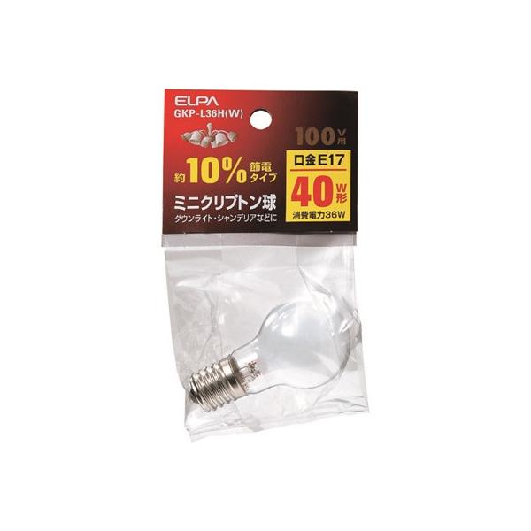 【発売日：2024年04月24日】特長●40W形約10％節電タイプです。仕様●消費電力(W)：36●口金：E17●定格寿命(時間)：2000●球寿命(時間)：2000●波長タイプ：GKP-L36H(W)原産国（名称）：日本