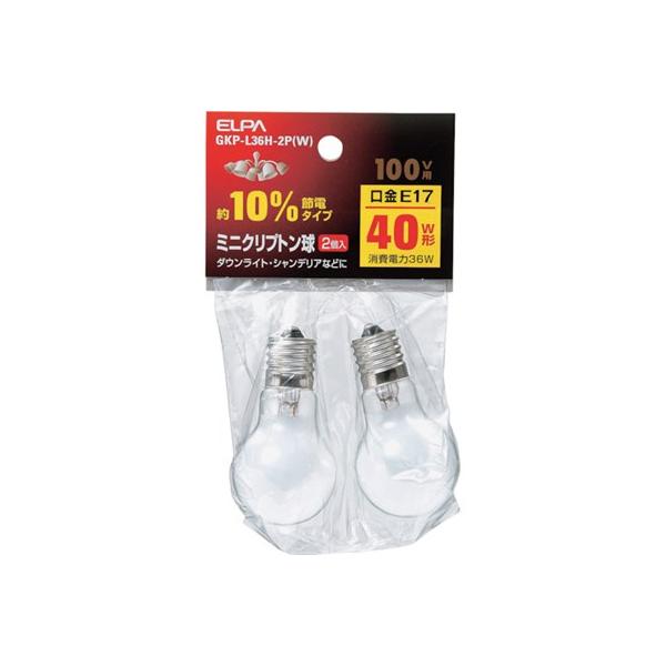 【発売日：2024年04月24日】特長●40W形約10％節電タイプです。仕様●消費電力(W)：36●口金：E17●定格寿命(時間)：2000●波長タイプ：GKP-L36H-2P(W)●球寿命(時間)：2000原産国（名称）：日本