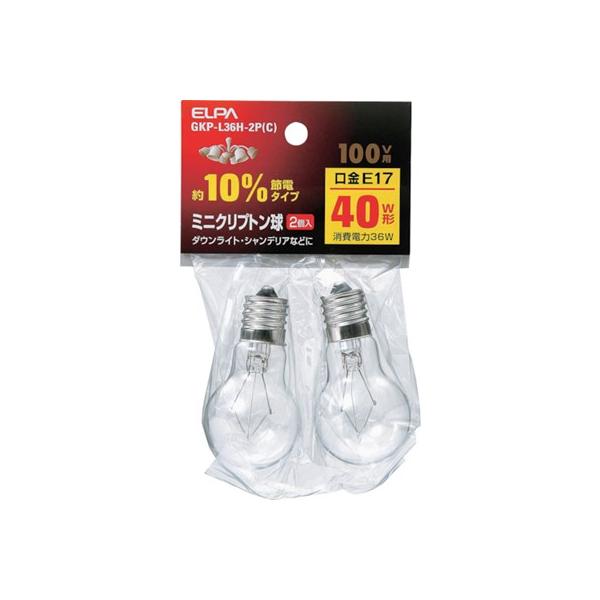 【発売日：2024年04月24日】特長●40W形約10％節電タイプです。仕様●消費電力(W)：36●口金：E17●定格寿命(時間)：2000●波長タイプ：GKP-L36H-2P(C)●球寿命(時間)：2000原産国（名称）：日本