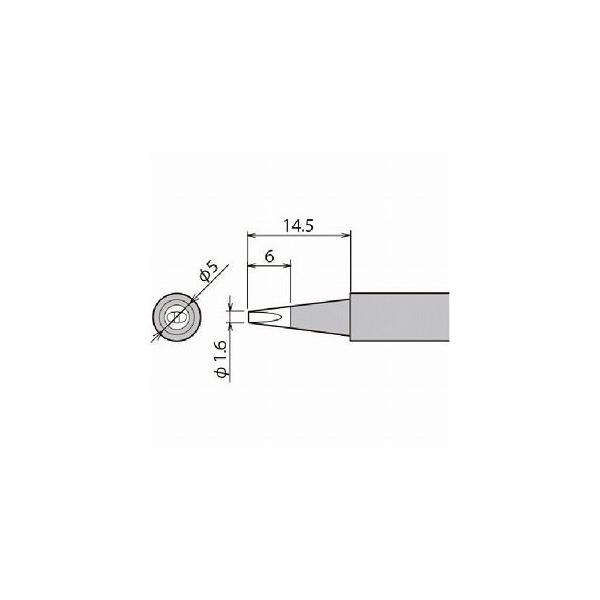 【発売日：2023年05月23日】【商品スペック】■特長・鉄メッキ処理の長寿命こて先です。■用途・表面実装部品に。■仕様・コテ先名称：Φ1.6mm・適合機種：PX-280/280E■仕様２・先端1.6mm幅のマイナス状■材質／仕上■セット内...