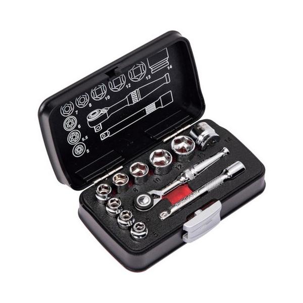 【発売日：2022年06月23日】【商品詳細】●コンパクトで持ち運びにも便利なソケットセットです。●タフで使い勝手のいい樹脂成軽量ケースにレンチ類をきっちり収納可能です。●狭いタイトな場所でも使い勝手抜群です。●差込角(mm)：6.35●セ...