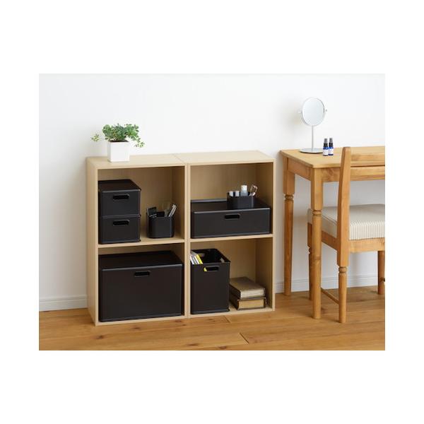 【発売日：2023年11月13日】【商品スペック】特長●積み重ねても便利な収納ボックスです。●すっきりとしたフォルムで、どんなお部屋にもなじみます。用途●カラーボックスやパントリーの整理に。仕様●色：ブラック●外形寸法(mm)間口：121●...