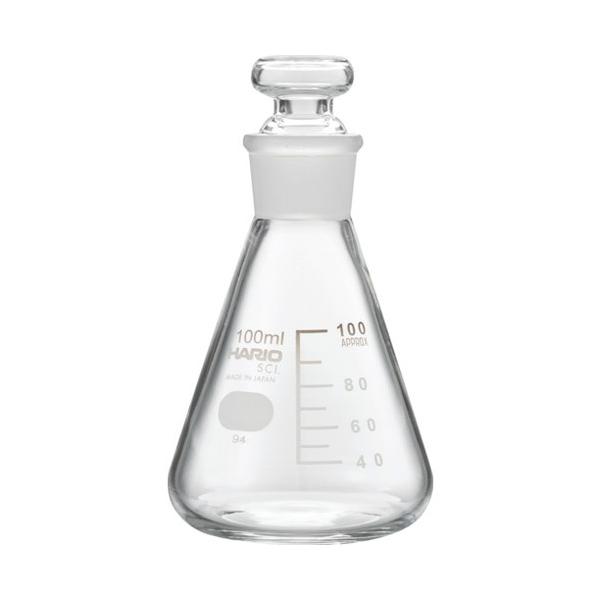【発売日：2023年11月13日】【商品スペック】特長●耐熱性、化学的特性に優れた高品質な耐熱ガラスを使用したフタつき三角フラスコです。用途●試薬の撹拌に、保存用仕様●容量(ml)：100●目盛間隔(ml)：20●外径(mm)：66●高さ(...