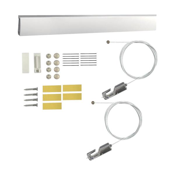 【発売日：2025年05月21日】特長●ネジの効かない石こうボード壁に下地不要で固定できるピクチャーレールです。●取付跡が目立たない石こう釘を使用しており壁へのダメージも最小限です。●レールサン専用のワイヤー自在(ボール式)を使用する事で、...