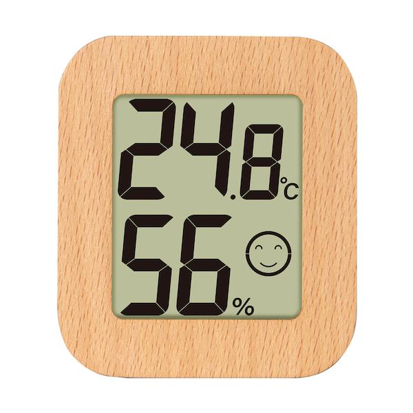 【発売日：2025年05月28日】特長●注意レベルをインフルエンザ3段階、熱中症4段階のアイコンと文字でお知らせします。●文字高22mmの読み取りやすい大型液晶を採用しました。●天然木を使用しています。仕様●測定温度範囲(℃)：0〜50●温...