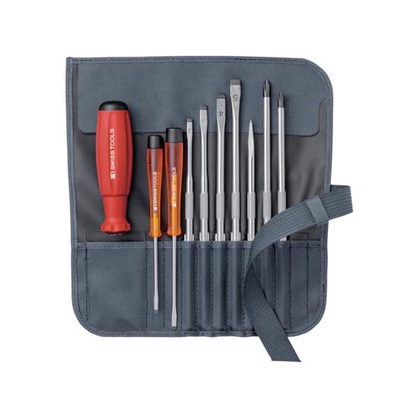 【発売日：2023年12月13日】【商品スペック】特長●便利な差替式ドライバーのセットです。用途仕様●カラー：グレー仕様２●PBスイスツールズ差替式ドライバーセット9本組グレー材質／仕上セット内容／付属品●ドライバーハンドル(8215A)、...