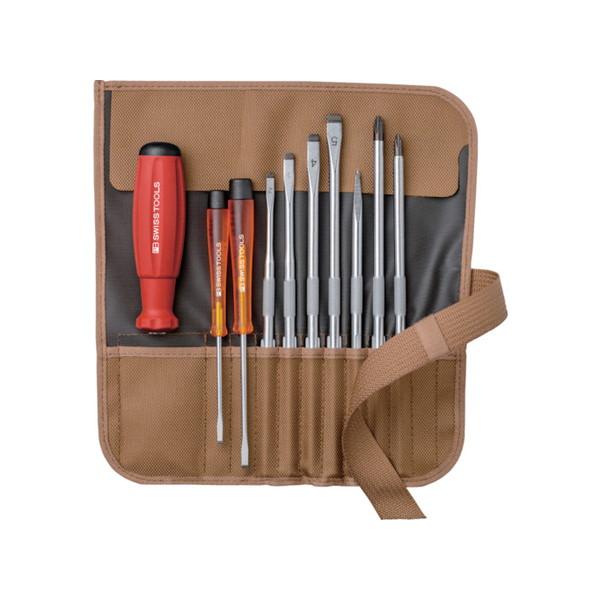 【発売日：2023年12月13日】【商品スペック】特長●便利な差替式ドライバーのセットです。用途仕様●カラー：ブラウン仕様２●PBスイスツールズ差替式ドライバーセット9本組ブラウン材質／仕上セット内容／付属品●ドライバーハンドル(8215A...