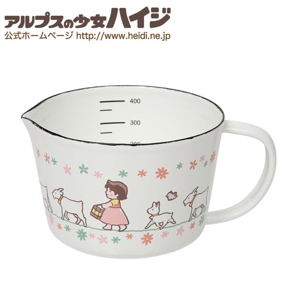 【発売日：2026年03月16日】■商品説明優しい絵柄と色合いで描かれているハイジたちがかわいらしい。ホーローは酸・アルカリに強く、においうつりが少なく衛生的です。お酢などの調味料の計量に最適。■商品仕様サイズ/約140×100×70mm（...