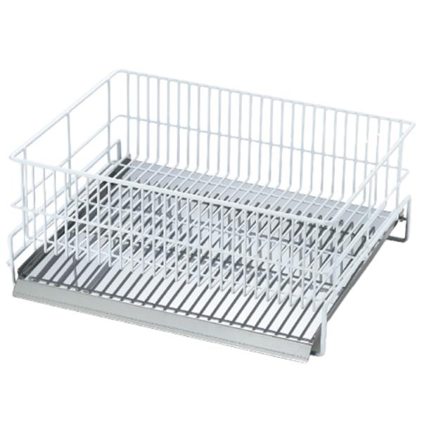 【発売日：2026年03月16日】■商品説明メイドインツバメ認定品。斜めのプレート採用でトレーに水がたまらずに流れます。水を捨てる手間が減り大変便利です。かごの目が細かいのでお皿を立てかける事も可能です。■商品仕様サイズ/水切りラック：約2...