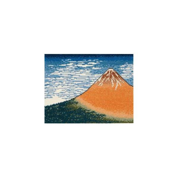 北斎画　錦絵「富嶽三十六景」四十六図より技法は、すべてクロスステッチを使用しています。技術レベルは、上級者向です。