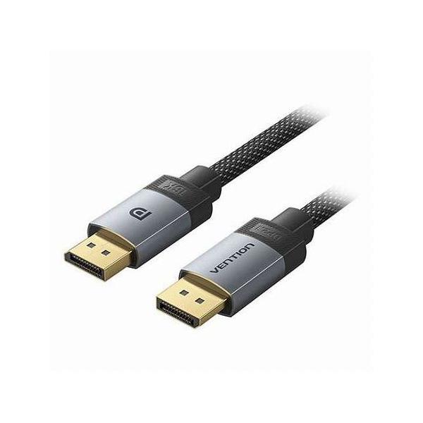 【発売日：2026年02月10日】DP 2.1 オス to オス 16K HDケーブル 1m アルミニウム合金 コットン編み HDCP対応ブランド:Vention商品名:DP 2.1 Male to Male 16K HD Cableモデル...