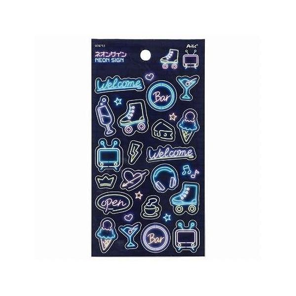 【発売日：2026年02月10日】手帳やラッピングに、なつかしポップなのにどこか新しい!80年代風ネオンサイン!80'sムードをまとったポップでレトロなネオンサイン。懐かしいのに今っぽい、貼るだけで気分も上がるシートシールです。ヘッドフォン...