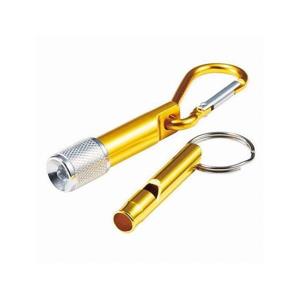 【発売日：2026年02月10日】モシモニソナエル ライト&amp;ホイッスル非常時にあると役立つライトとホイッスル。カラビナとキーリング付きなのでまとめて装着。軽量なので常備するのに最適です。LED1灯式ボタン電池4個付サイズ : アルミ...