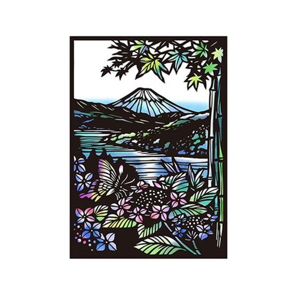 【発売日：2024年11月14日】伝統的な黒い紙の切り絵。有名切り絵作家の作品をあなたも作れます!特長初夏の富士山がメインのデザイン。大きめA4サイズでじっくりと時間をかけて切り絵を楽しめます。色のついた台紙入りなので切って貼ったらすぐに飾...