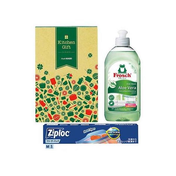 【発売日：2026年05月28日】旭化成キッチンギフト6フロッシュとジップロックの便利2点セット。メーカー品番:AKG6内容物:ジップロックフリーザーバッグ(M5枚)・フロッシュ食器用洗剤アロエヴェラ(300ml)×各1生産国:オーストリア...