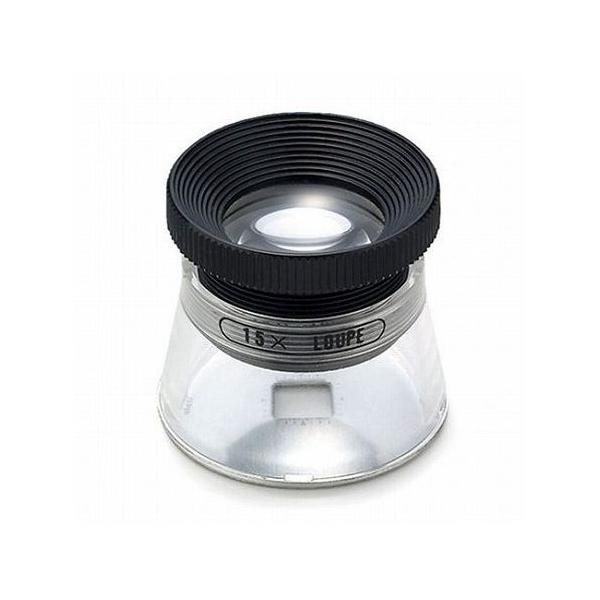 【発売日：2021年11月25日】【商品特長】スケール付15倍拡大鏡15倍の高倍率ルーペ。アルミプレートに0.1mm刻みのスケールが印刷されており、印刷物の検査、細かい平面物の測量に便利です。【仕様】倍率15倍レンズ材質硝子レンズ(白板)本...