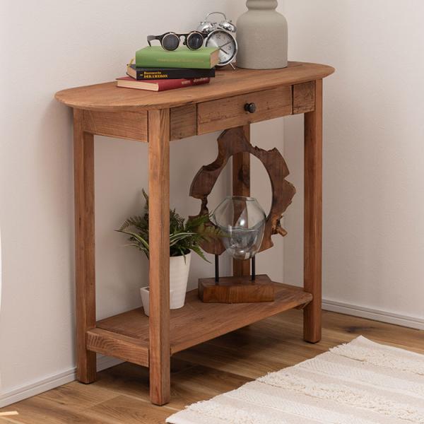 【発売日：2024年01月10日】■商品サイズ幅95×奥行35×高さ76cm■素材天然木(パイン古材) 水性塗装■重量12kg■生産国中国■特徴●パイン古材を使用した、重厚感のあるコンソール●長く愛され、使われてきた古材を使った風合いのある...