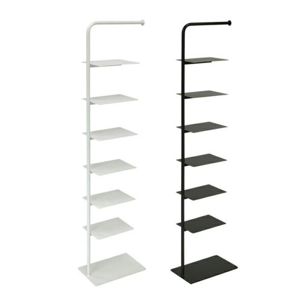 【発売日：2018年08月01日】【サイズ】本体：約幅31.5cmx奥行18cmx高さ130.5cm【本体色】アイボリー/ブラック【耐荷重】約1kg/1段あたり【重量】約5.6kg【材質】スチール（プライマー処理・メラミン焼付塗装）【備考】...