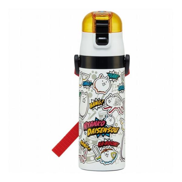 【発売日：2026年01月26日】【商品詳細】ワンプッシュオープンで、飲みたい時に"サッ"と飲めるステンレスボトル☆ネームプレート付きのショルダーベルト。真空二層構造なので、保冷効果が長持ち♪※火傷の恐れがありますので熱い飲み物を入れないで...