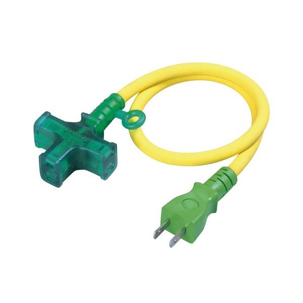 【発売日：2018年02月08日】【用途】ランプ付クロスタップ。【機能・特徴】ほたるコンセントです。屋内型です。【仕様】●定格：15A/125V・1500W。●電線長：0.5m(ソフト電線)。●電線色：黄。●電線種：SVCT1.25mm2×...