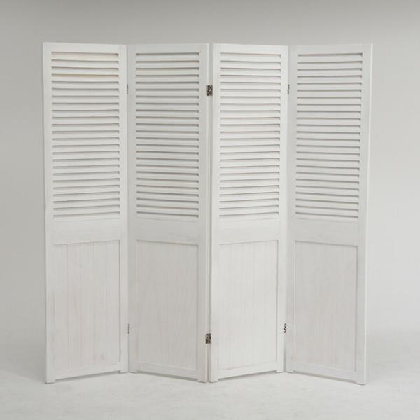 【発売日：2018年03月09日】(約)幅40×高さ148cm×4連■ ちょう番360度調整主材:桐材シンプルで使いやすい、アンティーク調4連パーテーション。お部屋の仕切りや目隠しに!