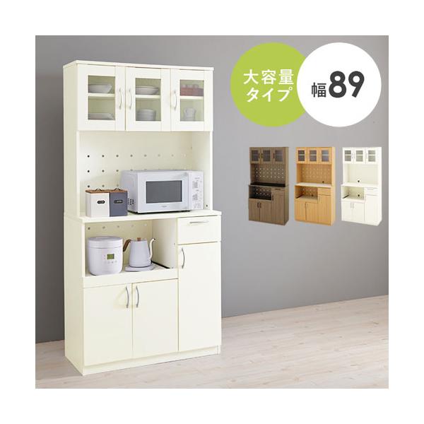 【発売日：2025年07月04日】【商品説明】キッチン家電や調理器具、食品ストックなど1カ所にまとめて収納できる大容量タイプのキッチンラック。【サイズ(外寸)】(約)幅89×奥行43(取手含む)×高さ182cm【材質】主材：プリント紙化粧パ...