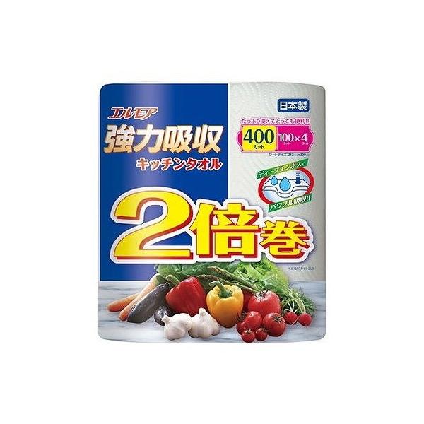 【発売日：2025年04月15日】【商品詳細】２倍の長さでたっぷり使えて便利。凹凸ディープエンボスがで水・油を強力吸収。ピュアパルプ１００％。成分:ピュアパルプ１００％メーカー名:カミ商事生産国・加工国:日本内容量:4ロール
