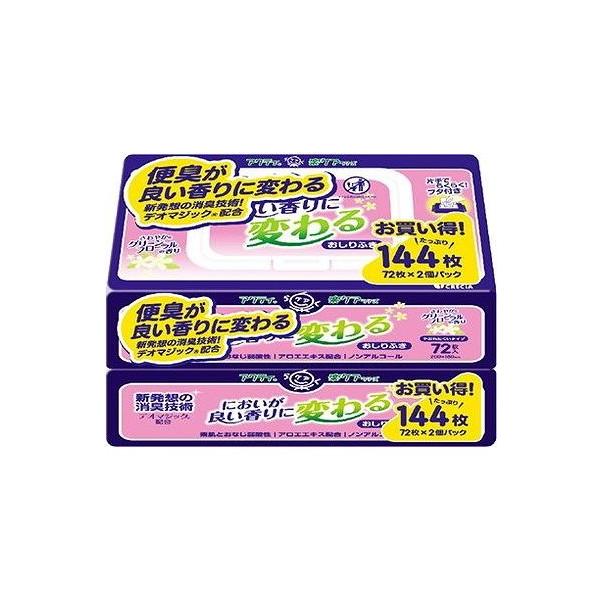 【発売日：2025年03月13日】【商品詳細】●たっぷり使える大容量１４４枚（７２枚×２個パック）入●気になるにおいを良い香りに変える、新発想の消臭技術「デオマジック」配合●さわやかなグリーンフローラルの香り●素肌と同じ弱酸性●片手でらくら...