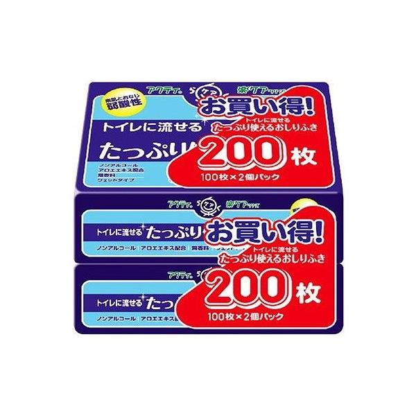 【発売日：2025年03月13日】【商品詳細】●たっぷり使える大容量２００枚（１００枚×２個パック）入●使用後にトイレに流せて便利●素肌と同じ弱酸性●片手でらくらく取出し口ストッパー機能付き●容器不要でこのまま使用●ノンアルコール・無香料・...