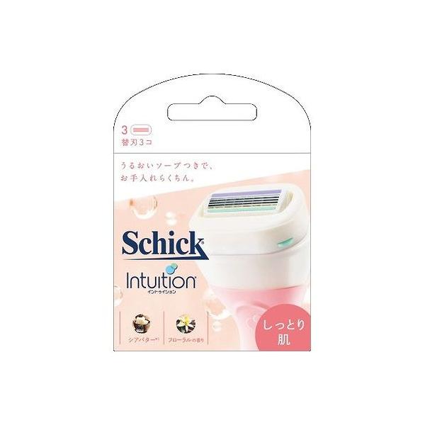 【発売日：2022年08月02日】【商品説明】はじめてでも安心。ボディソープなしで剃れる。しっとり肌へ。天然由来成分配合のモイスチャーソープ（フローラルの香り）付き刃。セーフティーワイヤー付き４枚刃。替刃３コ入。【商品詳細】商品区分：日用雑...