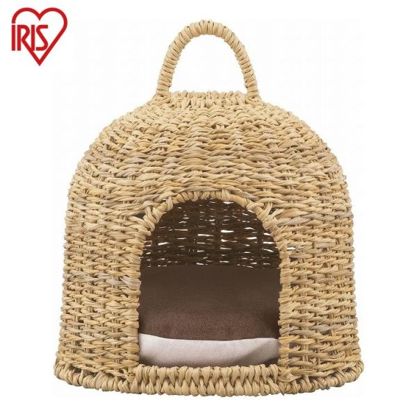 【発売日：2024年04月09日】【商品説明】手織りで丁寧に作られたやさしい風合いのラタン調のペットハウスです。やわらかな印象で安定感があります。ラタン部はポリエチレン製ですが、色味や太さにムラを出すことでよりナチュラルな質感に仕上げていま...