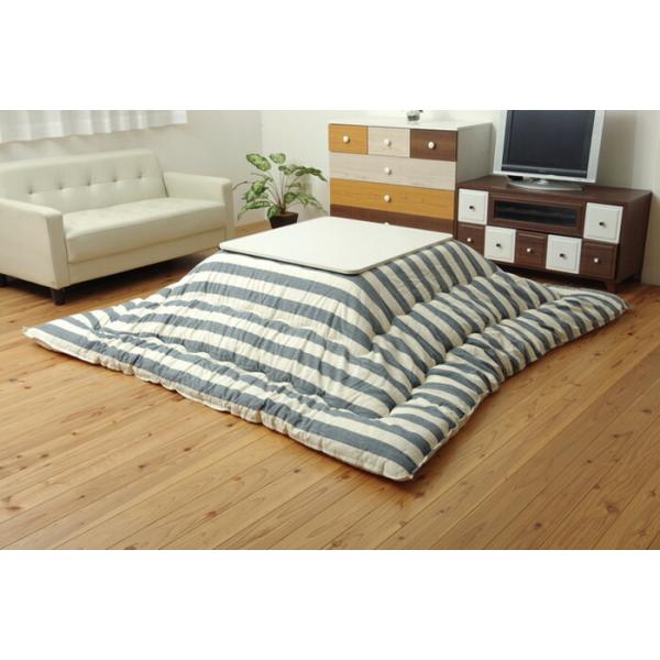 【発売日：2016年09月12日】　【商品特徴】生地にインド綿を使用したこたつ布団です。デザインはお部屋のテイストを選ばず飽きのこないナチュラル&amp;ベーシックをテーマにしたデザインです。インド産の綿は繊維が太く、引っ掛かりや摩擦に強く...