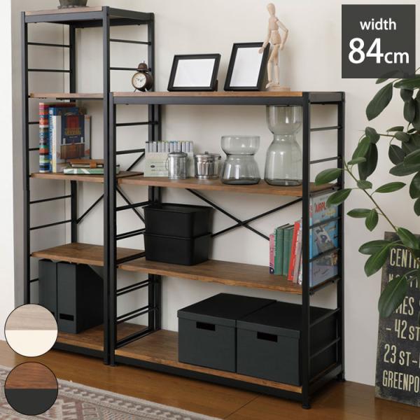 【発売日：2023年02月07日】■商品サイズ幅84×奥行35×高さ111■素材底板：MDF(18mm厚) PVC貼り フレーム：スチール粉体塗装■生産国中国■特徴●棚板は115mmピッチで高さ調整が可能です●天板、底板は固定になります