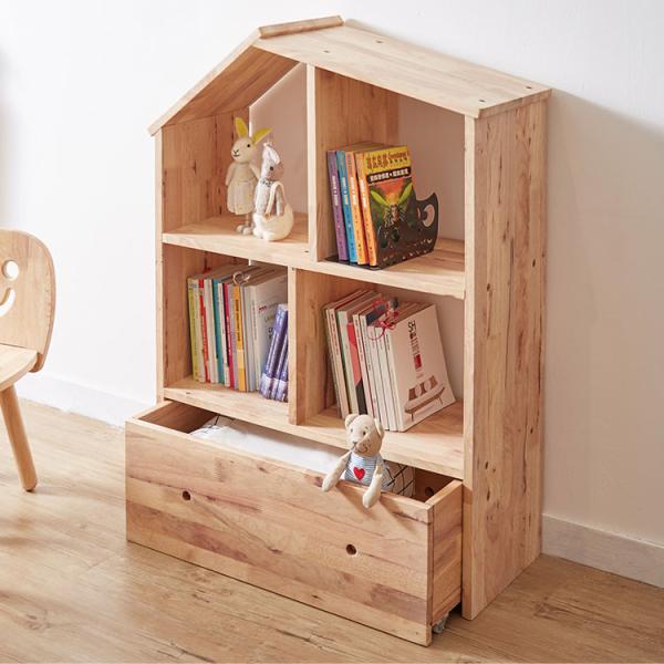 【発売日：2023年02月15日】■商品サイズ(cm)幅74×奥行30×高さ101■素材ラバーウッド無垢材　ラッカー仕上げ■重量(kg)24.2■生産国マレーシア■特徴キッズスペースにぴったりな、おうち型の収納です。オープン部分は本棚などに...