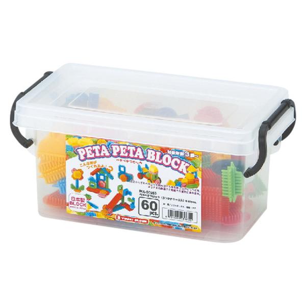 【発売日：2025年11月04日】どの方向からでもペタペタとくっつけて直感的で自由な創作が楽しめるのでお子様の創造力と発想力を豊かに育みます。ケース（16.7×28.5×13cm）×1、ペタペタブロック×56、タイヤ×4PE、EVA、PP