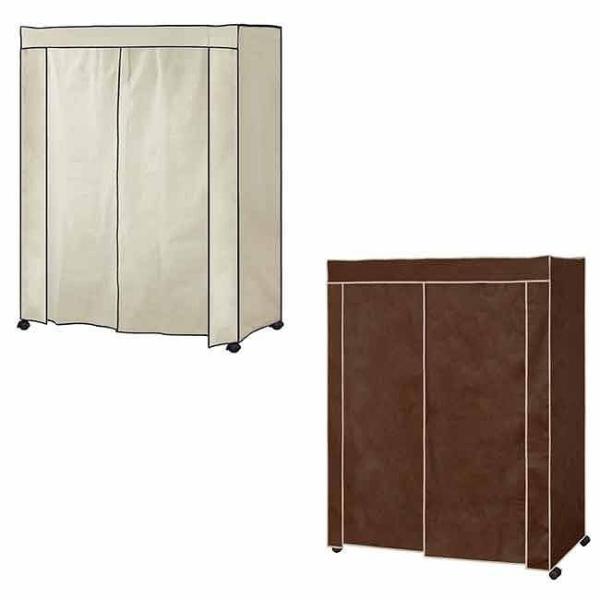 【発売日：2017年11月06日】サイズ約幅151.5×奥行46×高さ181cm(キャスター含む)重量約17.6kg耐荷重ハンガーパイプ：約45kg/1本棚：約50kg/1段材質本体・棚板：スチール、クロムメッキカバー・前カーテン：不織布生...