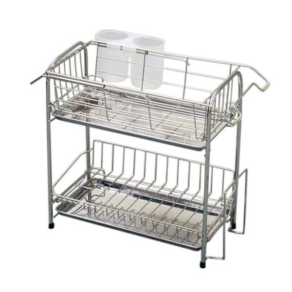 【発売日：2023年11月13日】【商品名】2段水切りバスケットスライド式　スリム【サイズ】幅40.8×奥行19.9×高さ36.2cm【材質】ステンレス鋼、ポリプロピレン、天然ゴム【生産国】中国【商品詳細】付属品：トレーストッパー、水切りポ...