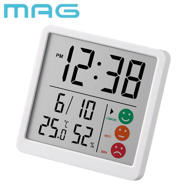 【発売日：2026年03月23日】・機能置掛兼用時刻表示カレンダー表示温度/湿度表示環境目安表示12/24時間表示切替カラー液晶表示製品サイズ(H×W×D )：約 70×70×13 mm製品重量(約)：55g電波/非電波：非電波材質(枠)：...