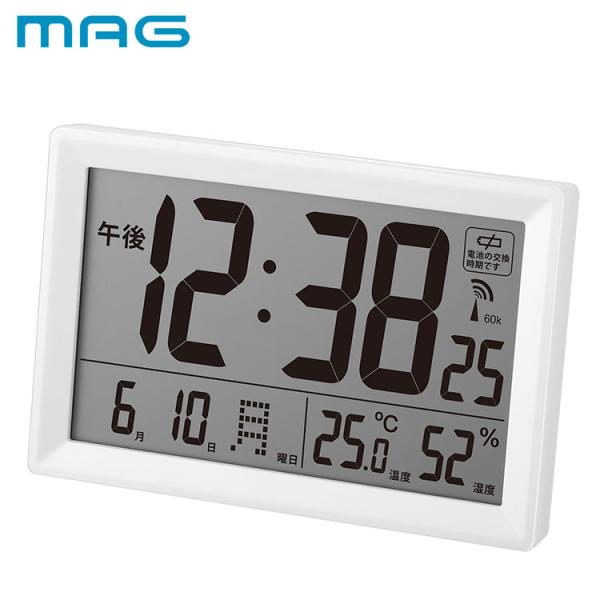 【発売日：2024年10月25日】【商品説明】材質枠：ABS樹脂、風防：ガラス機能電波時計（JJY)、置掛兼用、時刻表示、カレンダー表示、温度/湿度表示、電波受信状況表示、受信マーク、12/24時間表示切替、電池交換お知らせ表示電源単3形ア...