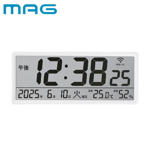 【発売日：2025年12月08日】機能：無線LAN・時刻表示・カレンダー表示・温度/湿度表示・電波受信状況表示・受信マーク・12/24時間表示切替・電池交換お知らせ表示・置掛兼用・タイムゾーン(時差)設定・NTPサーバー設定機能・定期受信時...