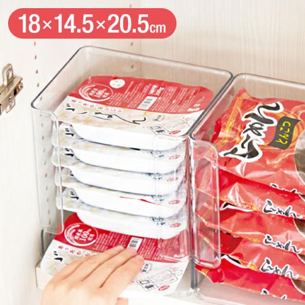 【発売日：2025年09月16日】【商品説明】袋ラーメンやレトルト食品、タオルなどをきれいに収納！中身が見えて便利なクリアケース「サットリーナ」・上から入れて下から取り出す、タワー型収納・中が見やすいクリア素材・バラつきがちな小物の収納に!...