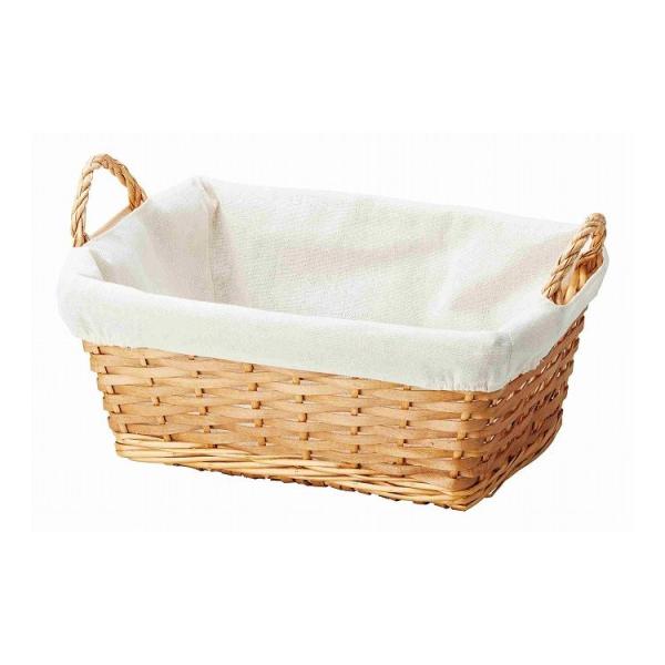 【発売日：2023年11月07日】ひとつひとつ手作りで、温かみのあるポプラ材のバスケット。散らかりがちな小物などの収納に。シンプルな内布付きで収納物を傷から守る。ひとつひとつ手作りのため、色、サイズ、形状に差異がある。サイズ（約）幅42×奥...