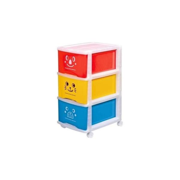 【発売日：2023年06月27日】おもちゃや衣類などがたっぷり入る。カラフルなお子様用3段収納ケース。かわいいデザイン。楽しくお片づけ。3色のカラフルなケース。収納の目安（引き出し1個あたり）Yシャツ6〜8枚、トレーナー4〜6枚キャスター付...